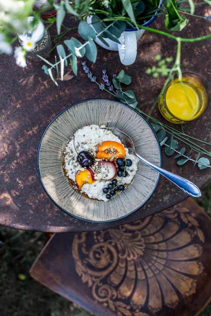 Chilled Summer Porridge for Breakfast at the Garden | Food with a View